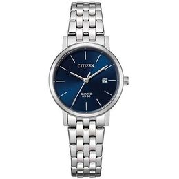 Quarzuhr Citizen, silber (silberfarben), Armbanduhren, Damen, Quarzuhr, Armbanduhr, Damenuhr, Edelstahlarmband, Datum