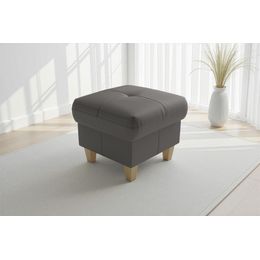 Sit & More Polsterhocker SIT & MORE "Pamela", grau (mocca), B:58cm H:48cm T:58cm, Hocker, Polsterhocker, mit praktischen Stauraum