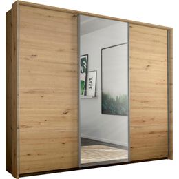Schwebet&uuml;renschrank Rauch "Kleiderschrank Schrank Garderobe W&auml;scheschrank TOMA mit Passepartout", braun (eiche artisan), B:278cm H:233cm T:64cm, Holzwerkstoff, Schr&auml;nke, Schwebet&uuml;renschrank, inkl. Regaleinsatz sowie zus&auml;tzlichen Einlegeb&ouml;den MADE IN GERMANY