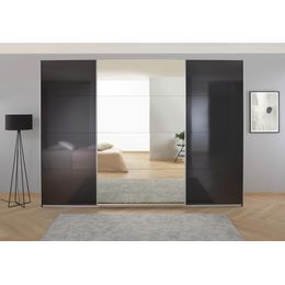 Kleiderschrank OTTO HOME "Mehrzweckschrank Aktenschrank M&ouml;bel Mietswohnung Schlafzimmer KOLUNA", schwarz (graumetallic, hochglanz effektgrau), B:315cm H:210cm T:62cm, Holzwerkstoff, Schr&auml;nke, Kleiderschrank, Breiten 203/271/315/360cm H&ouml;hen 210/229 Hochglanzfront MADE IN GERMANY