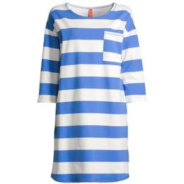 Midikleid SALZHAUT "Knielanges Kleid (Midi) PADDERWATSCH", Damen, Gr. XS, EURO, blau (sanftes wei&szlig;, sky), Obermaterial: 92% Baumwolle CO. 8% Elasthan EL., Kleider Midikleid
