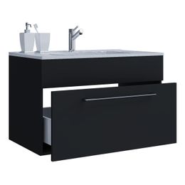 Waschtisch Vcm "2-tlg. Waschplatz Waschtisch Badinos 1 Schublade", schwarz, B:60cm T:46cm, Waschtische, Waschtisch