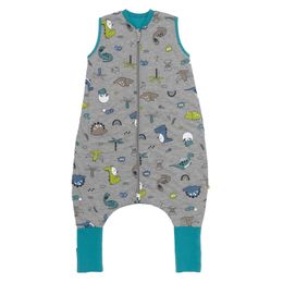 Babyschlafsack SCHLUMMERSACK "Schlafsack mit F&uuml;&szlig;en 1.0 Tog" Gr. 90, grau (dinosaurier), Schlafs&auml;cke, Baby, L: 90cm, Obermaterial: 100% Baumwolle CO., L:90cm