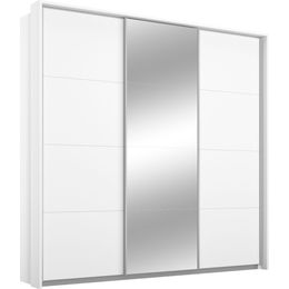 Schwebet&uuml;renschrank Rauch "Kleiderschrank Schrank Garderobe W&auml;scheschrank TOMA mit Passepartout", wei&szlig; (alpinwei&szlig;), B:211cm H:233cm T:64cm, Holzwerkstoff, Schr&auml;nke, Schwebet&uuml;renschrank, inkl. Regaleinsatz sowie zus&auml;tzlichen Einlegeb&ouml;den MADE IN GERMANY