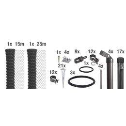 Maschendrahtzaun Alberts, anthrazit, metallic, mit bodenh&uuml;lse, H:150cm, Stahl, Zaunelemente, verschiedene Abmessungen, mit oder ohne Bodenh&uuml;lse