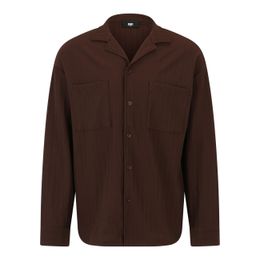 Langarmhemd DEF "DEF DEF Cali Shirt", Herren, Gr. XL, US-Gr&ouml;&szlig;en, braun (schwarz braun), 97% Baumwolle, 3% Elasthan, unifarben, normal, Hemden