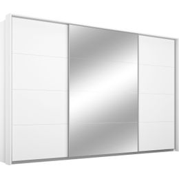 Schwebet&uuml;renschrank Rauch "Kleiderschrank Schrank Garderobe W&auml;scheschrank TOMA mit Passepartout", wei&szlig; (alpinwei&szlig;), B:323cm H:233cm T:64cm, Holzwerkstoff, Schr&auml;nke, Schwebet&uuml;renschrank, inkl. Regaleinsatz sowie zus&auml;tzlichen Einlegeb&ouml;den MADE IN GERMANY
