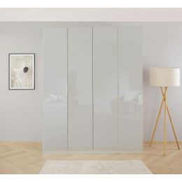 Kleiderschrank OTTO HOME "Mehrzweckschrank Aktenschrank M&ouml;bel Mietswohnung Schlafzimmer KOLUNA", grau (seidengrau, glas seidengrau), B:181cm H:210cm T:54cm, Holzwerkstoff, Schr&auml;nke, Kleiderschrank, inkl. 2 Innenschubladen sowie extra Einlegeb&ouml;den MADE IN GERMANY