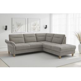 Sit & More Ecksofa SIT & MORE "Pamela", beige (stone), B:218cm H:90cm T:212cm, 100% Polyester, Sofas, Ecksofa, Liegefl&auml;che aus Originalstoff