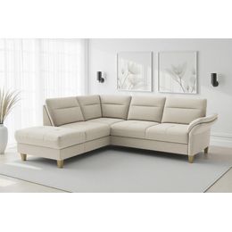 Sit & More Ecksofa SIT & MORE "Pamela", beige (creme), B:218cm H:90cm T:212cm, 95% Polyester 5% Polyamid, Sofas, Ecksofa
