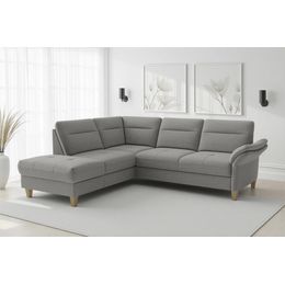 Sit & More Ecksofa SIT & MORE "Pamela", grau (stone), B:218cm H:90cm T:212cm, 100% Polyester, Sofas, Ecksofa, Liegefl&auml;che aus Originalstoff