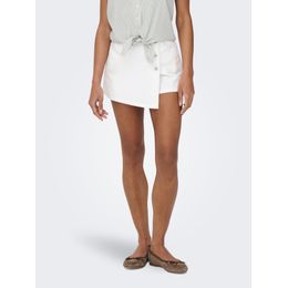 Jeansshorts Only "ONLLESLY REG LB DNM SKORT BJ NOOS", Damen, Gr. M (38), N-Gr, wei&szlig; denim, Denim/Jeans, Obermaterial: 100% Baumwolle, unifarben, regular fit kurz, Jeans Jeansshorts, Baumwolle, Regular Waist, Hosenrock