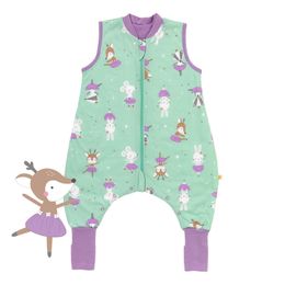 Babyschlafsack SCHLUMMERSACK "Schlafsack mit F&uuml;&szlig;en 1.0 Tog" Gr. 60, gr&uuml;n (ballerina), Schlafs&auml;cke, Baby, L: 60cm, Obermaterial: 100% Baumwolle CO., L:60cm