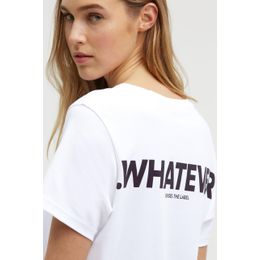 Rundhalsshirt SENSES.THE LABEL, Damen, Gr. XS, wei&szlig;, Interlock, Material: 100% Baumwolle, bedruckt, regular fit normal, Rundhals, eingesetzt gerader Abschluss, Shirts Rundhalsshirt, aus Baumwolle