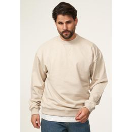 Sweatshirt Soulstar "Oversize Crew-Neck Pullover Sweater f&uuml;r Herren", Herren, Gr. M, beige (stone), Obermaterial: 80% Baumwolle CO. 20% Polyester PES., Rundhals, Sweatshirts Sweatshirt, Herren Oversize Pullover mit Rundhals-Ausschnitt Crew-Neck Sweater