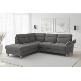 Sit & More Ecksofa SIT & MORE "Pamela", beige (anthrazit), B:218cm H:90cm T:212cm, 100% Polyester, Sofas, Ecksofa, Liegefl&auml;che aus Originalstoff