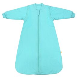Babyschlafsack SCHLUMMERSACK "Schlafsack ohne F&uuml;&szlig;en 1.0 Tog" Gr. 90, blau (aqua), Schlafs&auml;cke, Baby, L: 90cm, Obermaterial: 100% Baumwolle CO., L:90cm
