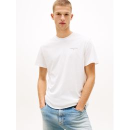 T-Shirt Tommy Jeans "TJM SLIM FIT LINEAR 2PACK", Jungen, Gr. M, wei&szlig; (ecru, bahama gr&uuml;n), Single Jersey, Obermaterial: 100% Baumwolle, slim fit, Rundhals, Shirts T-Shirt, Rundhals, Jersey