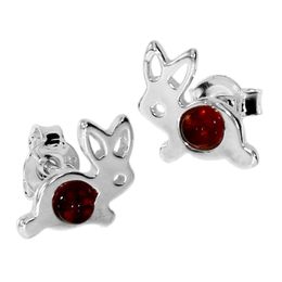Paar Ohrstecker OSTSEE-SCHMUCK "OSTSEE-SCHMUCK Ohrstecker H&auml;schen Ohrstecker H&auml;schen", wei&szlig;, Ohrringe, Damen, 10 x 10mm, Silber 925 (Sterlingsilber)