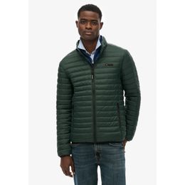 Steppjacke Superdry "FUJI LITE PADDED JACKET", Herren, Gr. S, gr&uuml;n (eagle gr&uuml;n), Web, Obermaterial: 100% Nylon, unifarben mit Farbeinsatz, slim fit, Jacken Steppjacke, Slim Fit, mit Rei&szlig;verschluss, hochschlie&szlig;ender Kragen