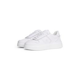 Plateausneaker Tommy Hilfiger "PATENT PLATFORM SNEAKER", Damen, Gr. 35, wei&szlig;, Nappaleder, Schuhe Plateausneaker, Freizeitschuh, Halbschuh, Schn&uuml;rschuh mit Ziern&auml;hten