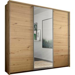 Schwebet&uuml;renschrank Rauch "Kleiderschrank Schrank Garderobe W&auml;scheschrank TOMA mit Passepartout", braun (eiche artisan), B:211cm H:233cm T:64cm, Holzwerkstoff, Schr&auml;nke, Schwebet&uuml;renschrank, inkl. Regaleinsatz sowie zus&auml;tzlichen Einlegeb&ouml;den MADE IN GERMANY