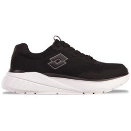 Sneaker Lotto, Damen, Gr. 36, schwarz (schwarz, dunkelgrau), Synthetik, Textil, unifarben mit Farbeinsatz, Schuhe Sneaker, - ohne B&uuml;cken & Schn&uuml;ren