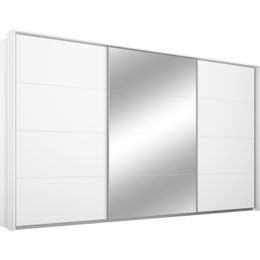 Schwebet&uuml;renschrank Rauch "Kleiderschrank Schrank Garderobe W&auml;scheschrank TOMA mit Passepartout", wei&szlig; (alpinwei&szlig;), B:368cm H:214cm T:64cm, Holzwerkstoff, Schr&auml;nke, Schwebet&uuml;renschrank, inkl. Regaleinsatz sowie zus&auml;tzlichen Einlegeb&ouml;den MADE IN GERMANY