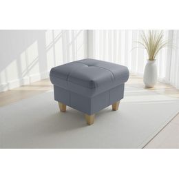 Sit & More Polsterhocker SIT & MORE "Pamela", grau (graublau), B:58cm H:48cm T:58cm, Hocker, Polsterhocker, mit praktischen Stauraum