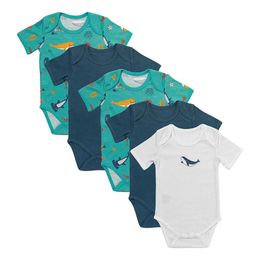 Kurzarmbody SCHLUMMERSACK "Body", Jungen, Gr. 62, N-Gr, blau (meerestiere), Obermaterial: 100% Baumwolle CO(Bio)., Bodys