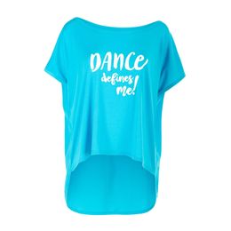 Oversize-Shirt WINSHAPE "MCT017", Damen, Gr. S, blau (sky blau), 50% Modal, 50% Baumwolle, U-Boot-Ausschnitt, Shirts Yogawear Yogashirt, Ultra leicht