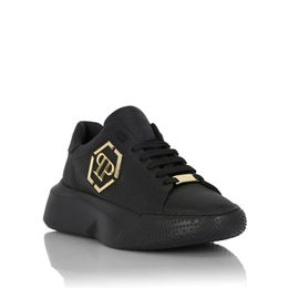Sneaker Philipp Plein "Crocco Godzilla Runner", Herren, Gr. 41, Normalschaft, 0293, schwarz, lightgold, Schuhe Sneaker