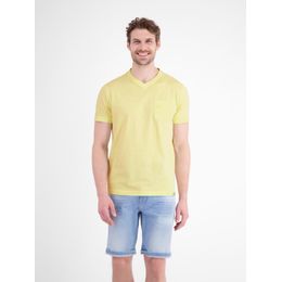 V-Shirt Lerros "T-Shirt mit sportlichem V-Ausschnitt aus reiner Baumwolle", Jungen, Gr. L, lemon water, 100% Baumwolle, V-Ausschnitt, Shirts