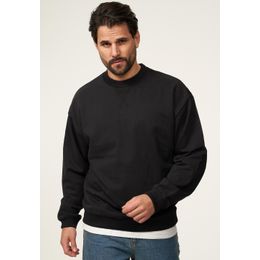 Sweatshirt Soulstar "Oversize Crew-Neck Pullover Sweater f&uuml;r Herren", Herren, Gr. L, schwarz, Obermaterial: 80% Baumwolle CO. 20% Polyester PES., Rundhals, Sweatshirts Sweatshirt, Herren Oversize Pullover mit Rundhals-Ausschnitt Crew-Neck Sweater