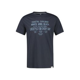 Rundhalsshirt Lerros "T-Shirt aus reiner Baumwolle mit Slogan-Print, gro&szlig;e Gr&ouml;&szlig;en", Jungen, Gr. 4XL, classic navy, 100% Baumwolle, Rundhals, Shirts Rundhalsshirt