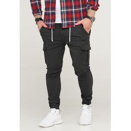 Cargohose Soulstar "Freizeithose Jogger-Hose mit elastischem Bund Stoffhose f&uuml;r Herren", Herren, Gr. 29, Einheitsgr&ouml;&szlig;e, schwarz, Obermaterial: 97% Baumwolle CO. 3% Elasthan EL., Hosen Cargohose, Jogger-Hose mit elastischem Bund