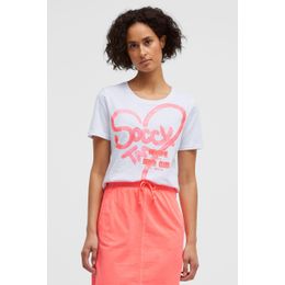 Rundhalsshirt SOCCX, Damen, Gr. S, wei&szlig;, Web, Material: 100% Baumwolle, bedruckt, regular fit normal, Rundhals, eingesetzt gerader Abschluss, Shirts Rundhalsshirt, aus Baumwolle