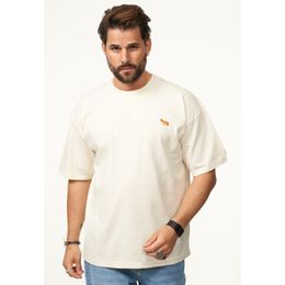 T-Shirt Soulstar "Kurzarm Oversize aus 100% Baumwolle mit Rundhalsausschnitt Crew Neck f&uuml;r Herren", Jungen, Gr. L, wei&szlig; (ecru), Obermaterial: 100% Baumwolle CO., Rundhals, Shirts T-Shirt, Herren Oversize-Fit Kurzarm Shirt mit Rundhals-Ausschnitt