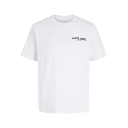 Jack & Jones T-Shirt JACK & JONES "JPRBLAOSCAR SS TEE FST", Jungen, Gr. M, wei&szlig;, Jersey, Obermaterial: 100% Baumwolle, unifarben, regular fit normal, Rundhals, Shirts T-Shirt, mit Logo Schriftzug