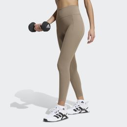 Trainingstights adidas Performance "OPTIME WORKOUT 7/8 LEGGINGS", Damen, Gr. L, N-Gr, khaki six, normal, gr., Hosen