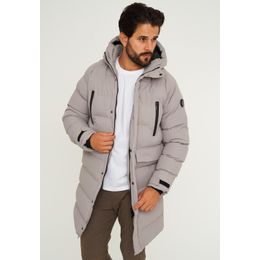 Parka Soulstar "Winterjacke als Langer Steppmantel - Winterparka", Herren, Gr. M, grau, Obermaterial: 100% Polyester PES., Jacken Parka