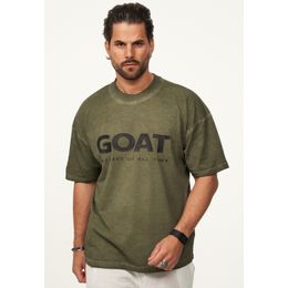 T-Shirt Soulstar "Kurzarm Oversize aus 100% Baumwolle mit Rundhalsausschnitt Crew Neck f&uuml;r Herren", Jungen, Gr. M, gr&uuml;n (olive), Obermaterial: 100% Baumwolle CO., Rundhals, Shirts T-Shirt, Herren Oversize-Fit Kurzarm Shirt mit Rundhals-Ausschnitt