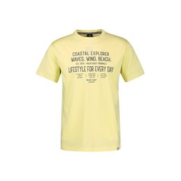 Rundhalsshirt Lerros "T-Shirt aus reiner Baumwolle mit Slogan-Print, gro&szlig;e Gr&ouml;&szlig;en", Jungen, Gr. 4XL, lemon water, 100% Baumwolle, Rundhals, Shirts Rundhalsshirt