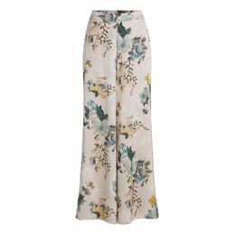 Marlene-Hose Vera Mont "Damen mit Blumenprint", Damen, Gr. 34, Normalgr&ouml;&szlig;en, bunt (cream, mint), Satin, Obermaterial: 100% Polyester. Futter: 100% Polyester, weit lang, Hosen