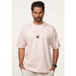 T-Shirt Soulstar "Kurzarm Oversize aus 100% Baumwolle mit Rundhalsausschnitt Crew Neck f&uuml;r Herren", Jungen, Gr. M, pink, Obermaterial: 100% Baumwolle CO., Rundhals, Shirts T-Shirt, Herren Oversize-Fit Kurzarm Shirt mit Rundhals-Ausschnitt