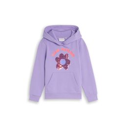 Hoodie Tom Tailor, M&auml;dchen, Gr. 104/110, lila (sweet lila), Sweatware, Obermaterial: 100% Baumwolle, regular fit taillenbedeckt, Rippb&uuml;ndchen, Sweatshirts Hoodie, mit Kapuze