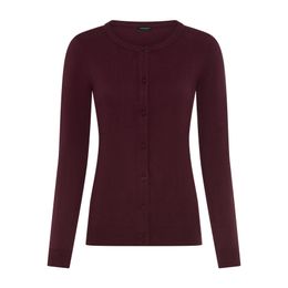 Strickjacke Laura Scott, Damen, Gr. 36/38, braun (bordeaux), Feinstrick, Obermaterial: 70% Viskose, 30% Polyamid, unifarben, Basic, figurumspielend h&uuml;ftlang, Rundhals, Rippstrickb&uuml;ndchen, Strickjacken Strickjacke, leichte &Uuml;bergangsstrickjacke aus Feinstrick