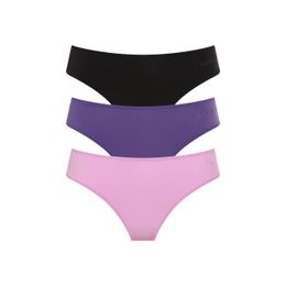 String LSCN BY LASCANA, Damen, Gr. 36/38, blau, violet, lila, Microfaser, Obermaterial: 77% Polyamid, 23% Elasthan, unifarben, k&ouml;rpernah, Unterhosen String, aus weicher und hoch elastischer Microfaser