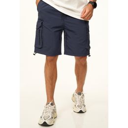 Cargoshorts Soulstar "Soulstar Cargoshorts im Tech Utility-Style f&uuml;r Herren aus leichtem Nylon Regular-Fit", Herren, Gr. L, Einheitsgr&ouml;&szlig;e, blau (navy), Obermaterial: 100% Nylon NY., Hosen, Kurze Hose mit Gummibund & Tunnelzug - Sommer-Shorts Bermuda