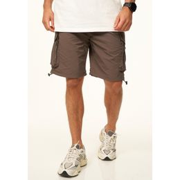 Cargoshorts Soulstar "Soulstar Cargoshorts im Tech Utility-Style f&uuml;r Herren aus leichtem Nylon Regular-Fit", Herren, Gr. L, Einheitsgr&ouml;&szlig;e, braun (coffee), Obermaterial: 100% Nylon NY., Hosen, Kurze Hose mit Gummibund & Tunnelzug - Sommer-Shorts Bermuda